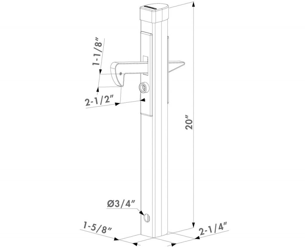 Gate hold-back catch in aluminum - AVO Fence & Supply