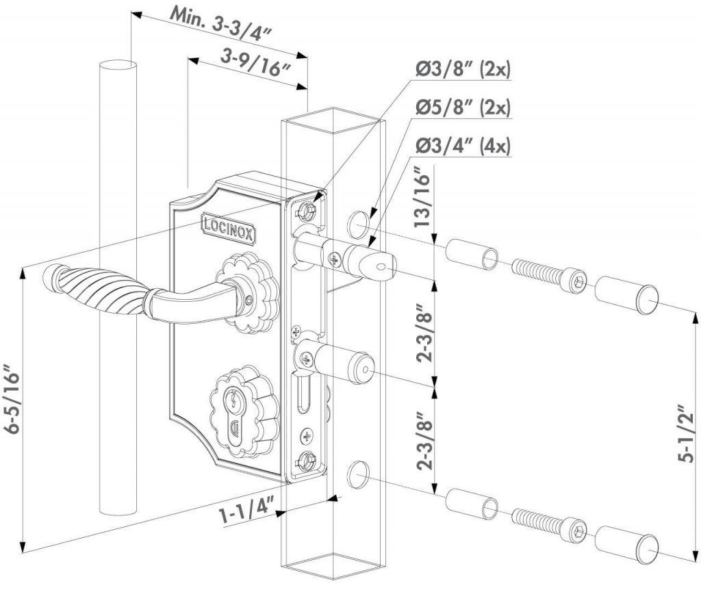 Large Surface Mounted Ornamental Gate Lock - AVO Fence & Supply