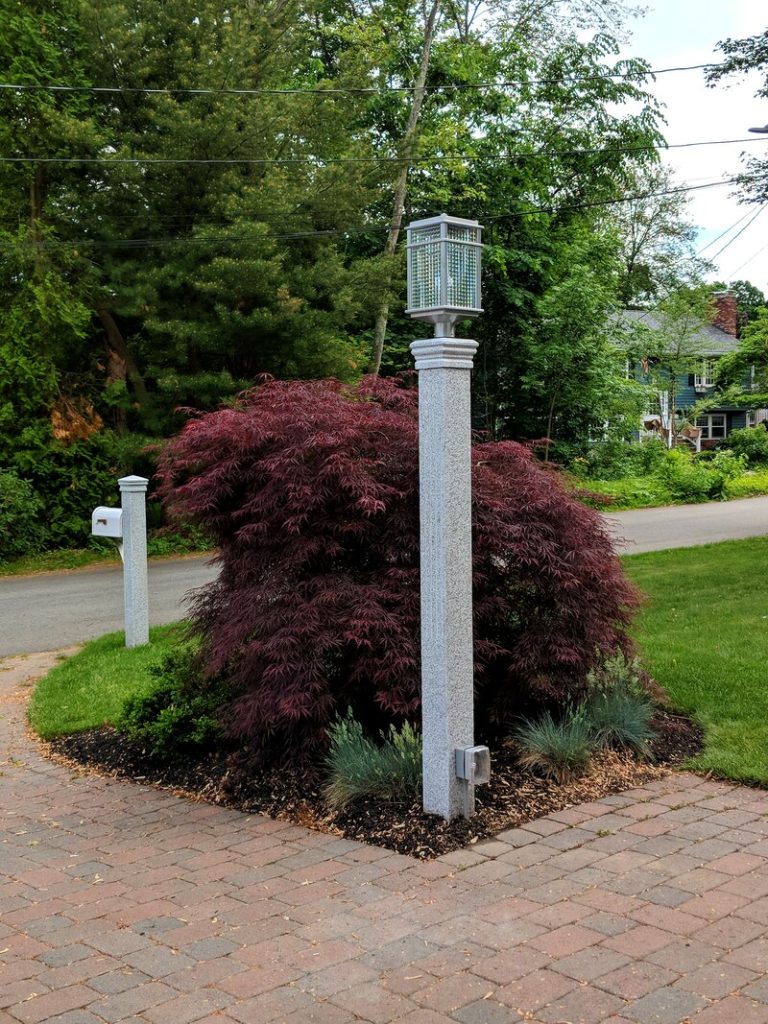 Granite Lantern Post - Fluted Sides - AVO Fence & Supply
